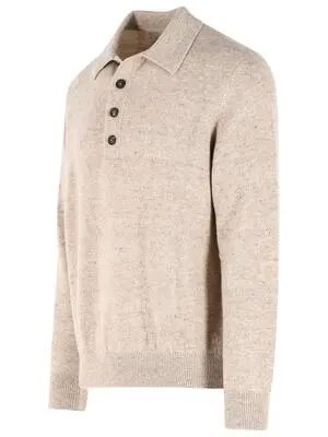 Eleventy Ribbed Knit Polo Shirt