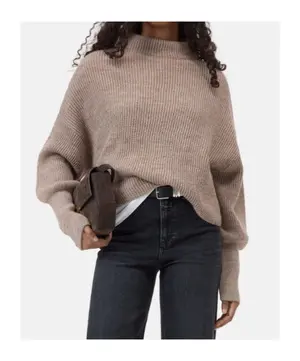 Closed Funnel Neck Knit Made Of Alpaca