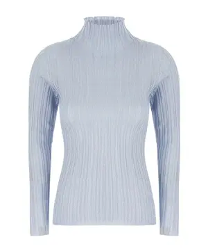 Fabiana Filippi Ribbed Lurex Turtleneck Knit Top
