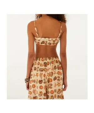 Farm Rio Sand Marine Shells Square Neck Tank Top