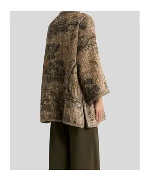 Etro Bouclé Jacket With Floral And Animal Motif