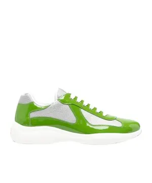 Prada Patent-leather Sneakers - White