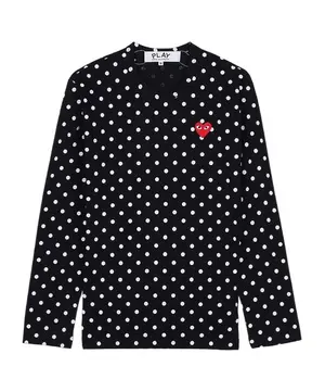 Comme Des Garçons Polka Dot Long-sleeved T-shirt - Black