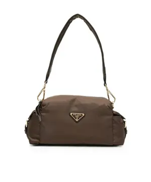 Prada Tessuto Flap Pocket Shoulder Bag - Reddish Brown
