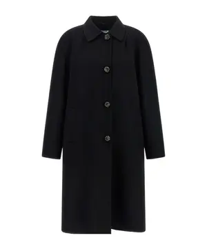 Prada Single-breasted Long Coat - Black