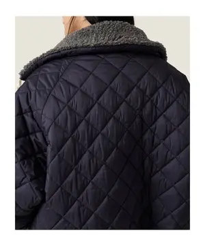 Miu Miu Logo-detail Padded Jacket - Dark Blue