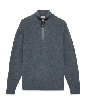 J.W.ANDERSON Half Zip Jumper In Steel - Black
