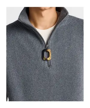 J.W.ANDERSON Half Zip Jumper In Steel