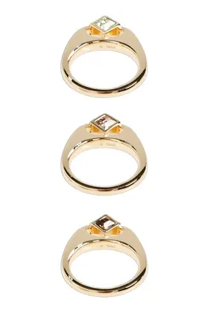 JIMMY CHOO Cube Triple Gemstone Rings