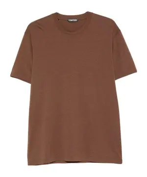 TOM FORD Crew-neck Short-sleeve T-shirt - Brown