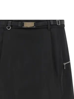 Prada Belt Loop Midi Skirt