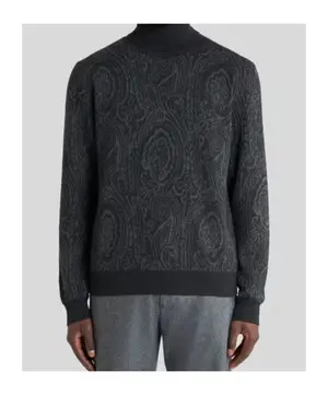 Etro Wool-blend Jacquard Turtleneck With Arnica-motif
