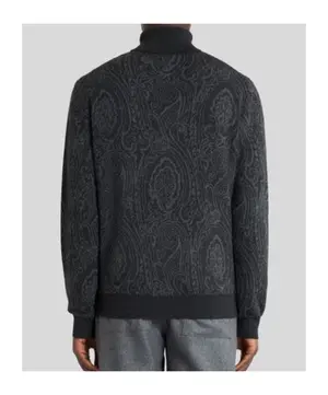 Etro Wool-blend Jacquard Turtleneck With Arnica-motif