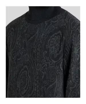 Etro Wool-blend Jacquard Turtleneck With Arnica-motif