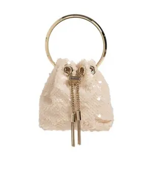 JIMMY CHOO Drawstring Handbag - Nude