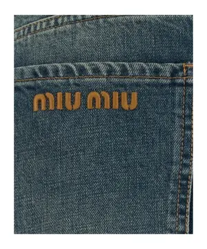 Miu Miu Five-pocket Straight-leg Denim Jeans - Navy Blue
