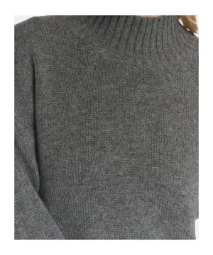 Malo Luxury Cashmere Turtle Neck Sweater - Rock Grey