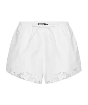 ROTATE BY BIRGER CHRISTENSEN Lace-trim Drawstring Shorts - Bright White