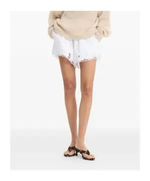 ROTATE BY BIRGER CHRISTENSEN Lace-trim Drawstring Shorts - Bright White