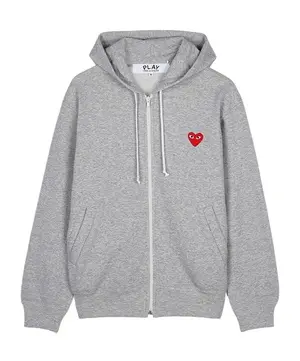 Play Comme Des Garcon Heart-logo Zip-up Hoodie
