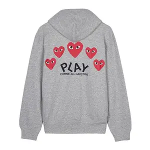 Play Comme Des Garcon Heart-logo Zip-up Hoodie