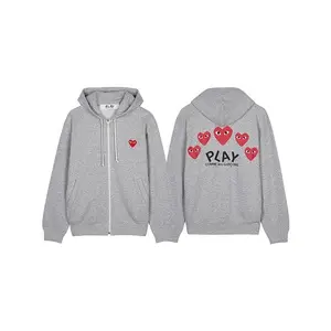 Play Comme Des Garcon Heart-logo Zip-up Hoodie