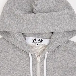Play Comme Des Garcon Heart-logo Zip-up Hoodie
