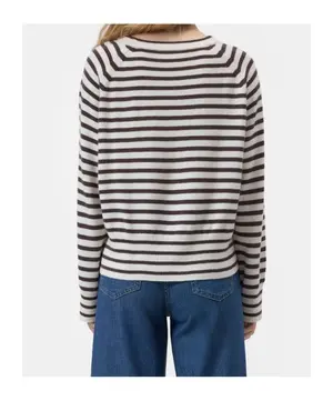 Closed Long-sleeved Striped Pullover