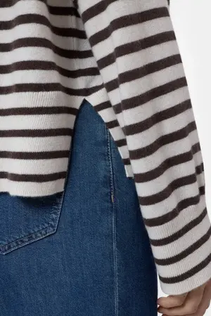 Closed Long-sleeved Striped Pullover