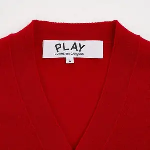 Play Comme Des Garcon Double-heart Wool Cardigan