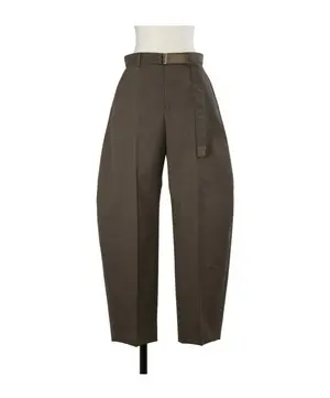 Sacai Belted Pleated Trousers - Brown