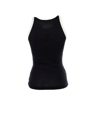 Prada Ribbed-knit Logo-patch Vest Top