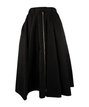 Prada Re-nylon Flared Skirt With Belt Loops And Front Zipper