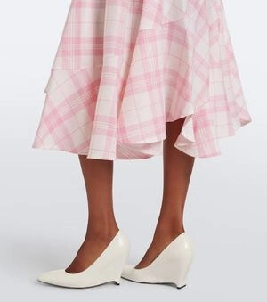 VIVIENNE WESTWOOD Spiral Checked Wool-blend Bustier Dress