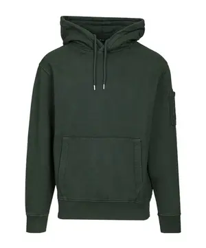 C.P. COMPANY Brushed Twill Fleece Hoodie - Green