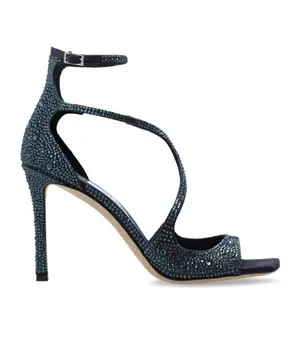 JIMMY CHOO Square-toe High-heeled Sandals - Black