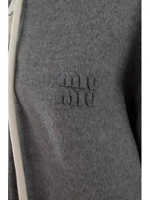 Miu Miu Logo-patch Drawstring Hoodie