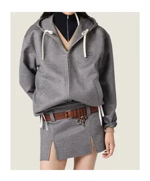 Miu Miu Logo-patch Drawstring Hoodie