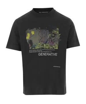 AND WANDER Printed Crew Neck T-shirt