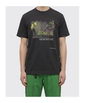 AND WANDER Printed Crew Neck T-shirt