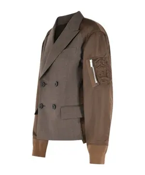 Sacai Double-breasted Panelled Blazer