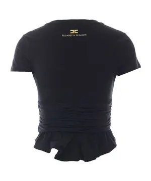 Elisabetta Franchi Short-sleeved T-shirt With Gold Buckle Detail