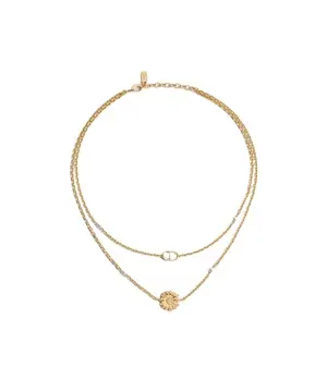 Dior Cd Multi Flowers Necklace - Gold