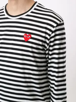 Play Comme Des Garcon Embroidered Logo T-shirt