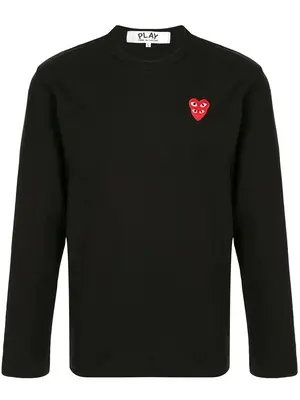 Play Comme Des Garcon Embroidered Logo T-shirt - Black