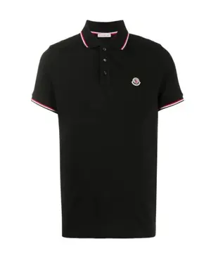 Moncler Logo Patch Polo Shirt - Black