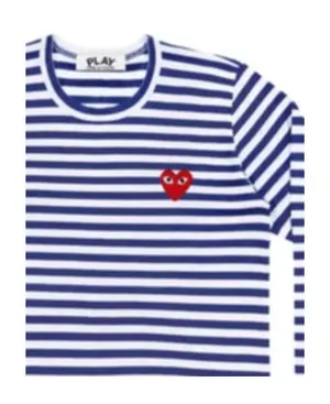 Play Comme Des Garcon And White Striped T-shirt