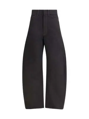 LEMAIRE High-waisted Barrel Leg Trousers - Black
