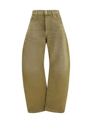 Attico Wide-leg Jeans With Back Belt - Brown