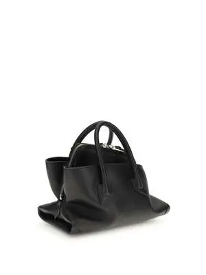 Attico La Passeggiata Mini Leather Handbag - Black